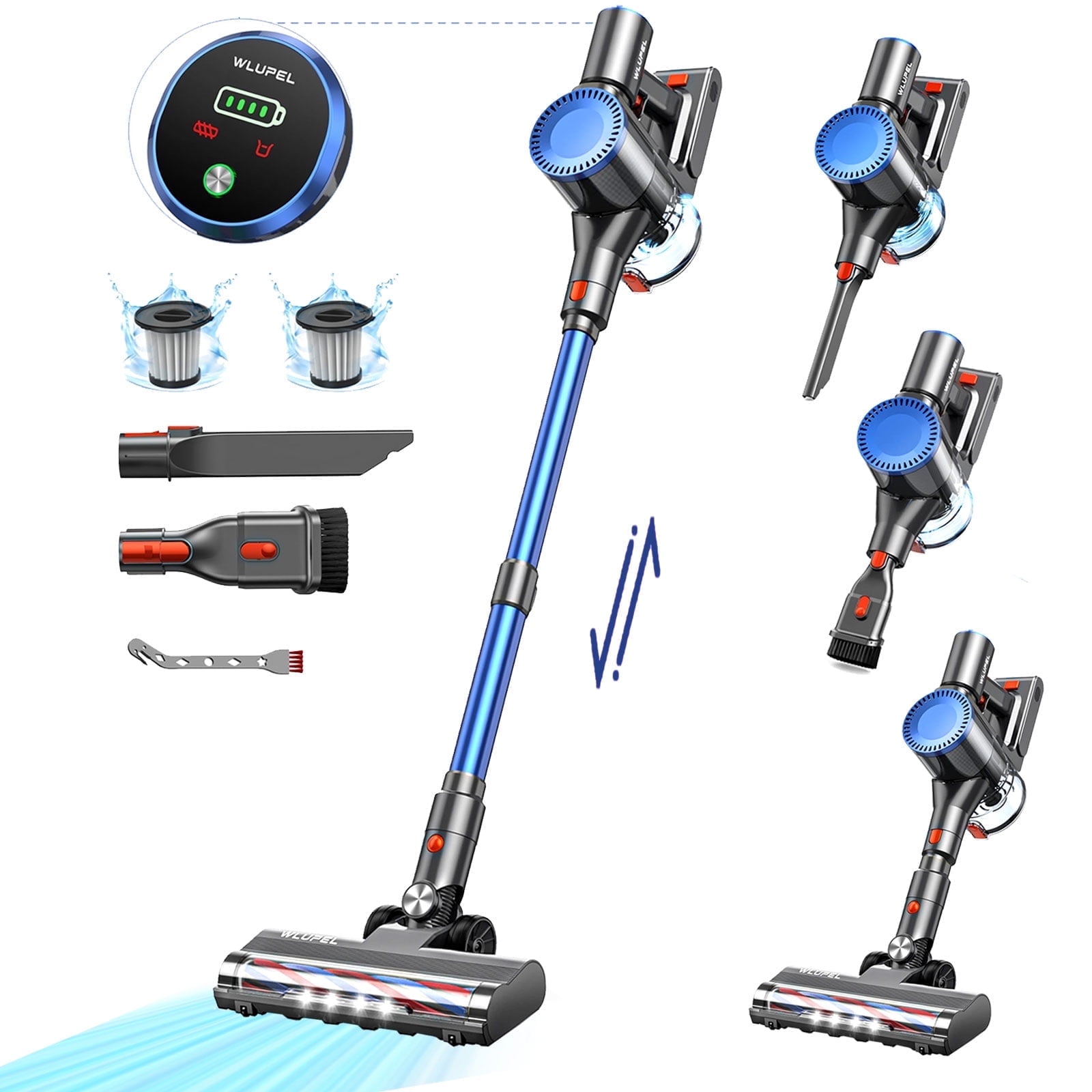 Buture Cordless Vacuum, 450W 33kPa, 45min Runtime, Smart Display ...