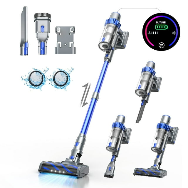 Buture Pro BP10 Cordless Stick Vacuum Cleaner, 450W 38KPA 55Mins Runtime Lightweight Pet Vacuum ...