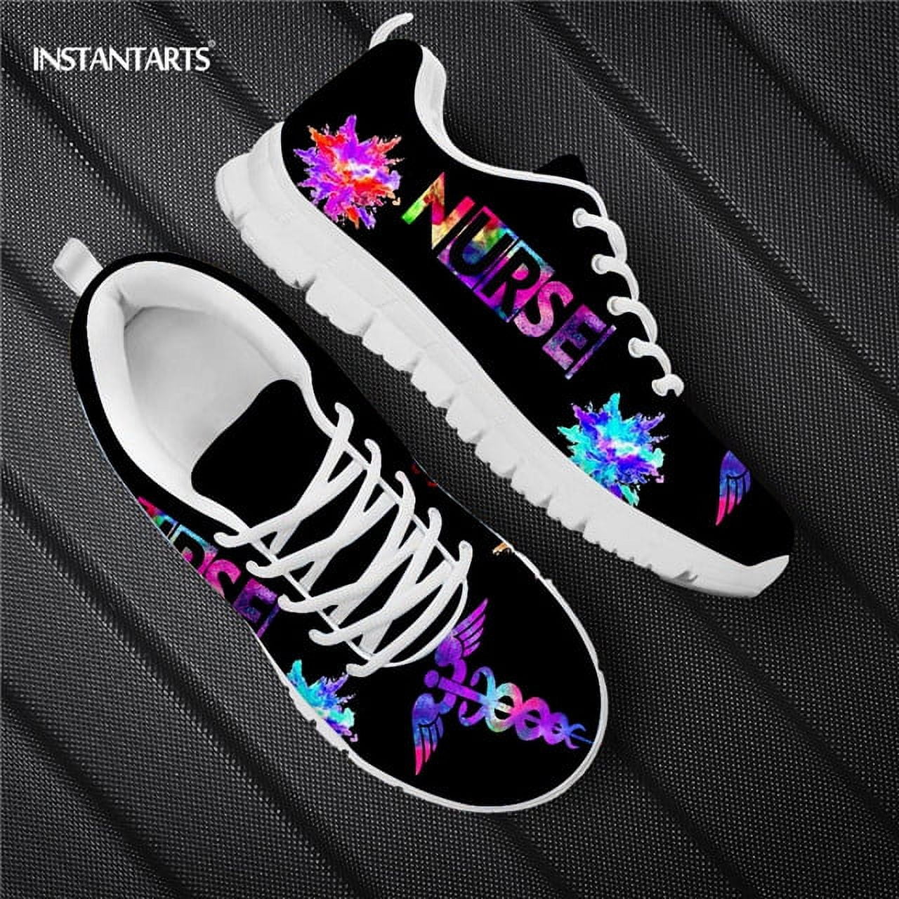 Buty Damskie Fashion 3D Cartoon Nurse Prints Woman Flats Shoes Lace Up ...