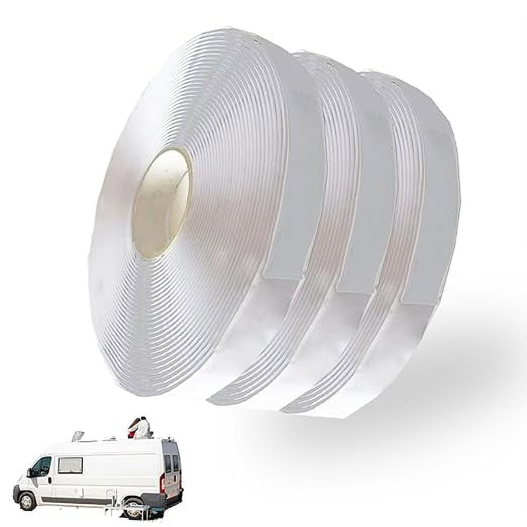 Butyl Tape Black, 1/8-In x 3/4-In x 30-Foot (3-Pack), Double Sided Leak ...