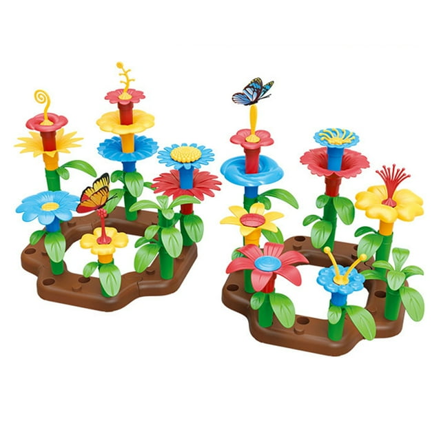 Buumin DIY Flower Garden Building Toys for Kids Gardening Pretend Set ...