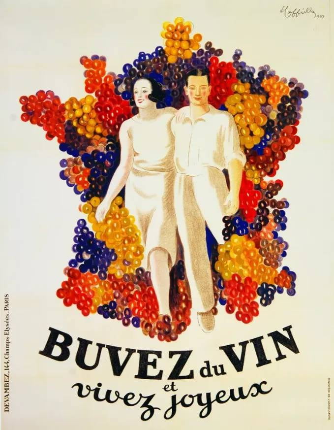 Buvez du Vin et vivez joyeux Decor Poster.Fine Graphic Home Art Design ...