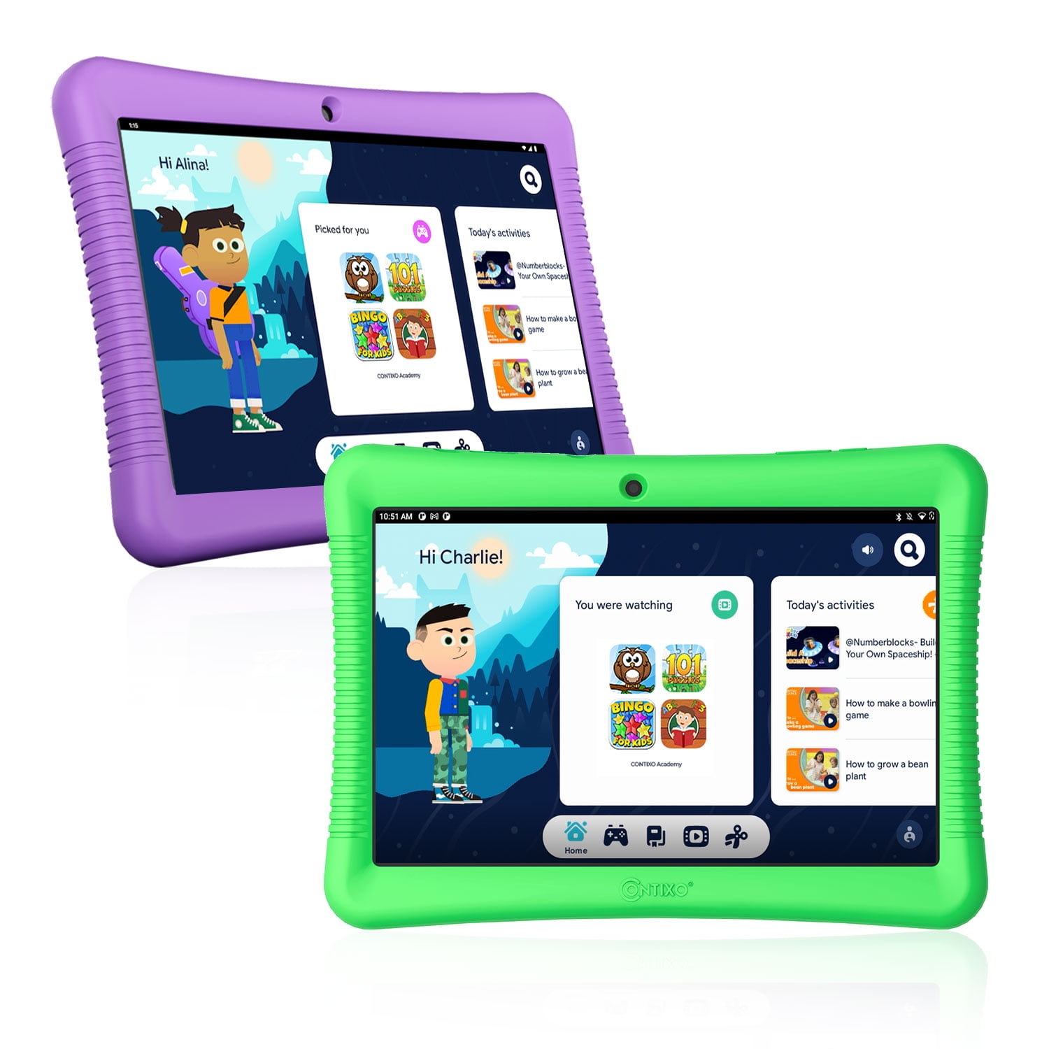 Buy 2: Contixo 10-inch K102 Bundle Kids Tablet Value Pack, Parental ...
