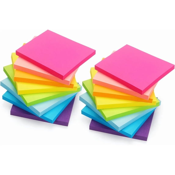 Buy 24 Pads Sticky Notes 8 Bright Color Self-Stick Notes 3 in x 3 in ...
