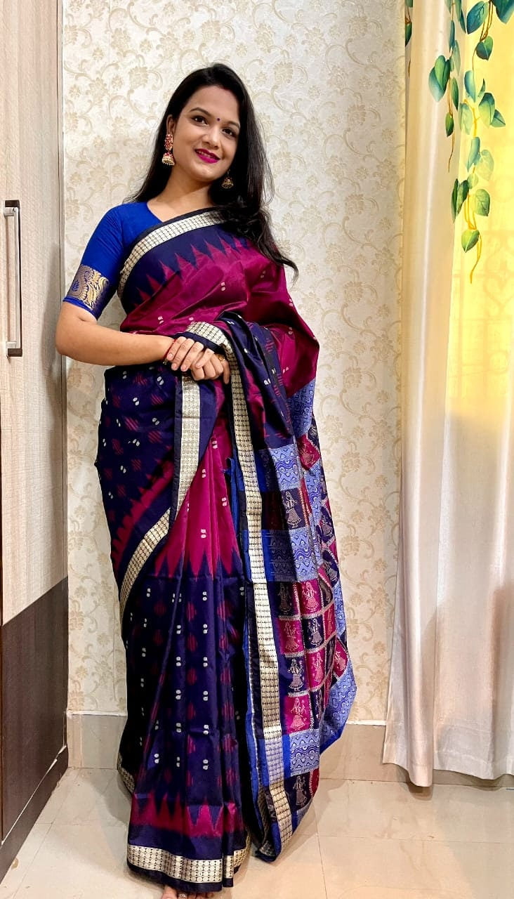 Buy Authentic bridal Handcrafted Odisha Sambalpuri pure silk Sarees Online wedding pure silk ...