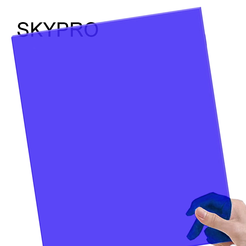 Buy Blue Transparent Fluorescent Colored Acrylic Plexiglass Sheet, 1/8 ...