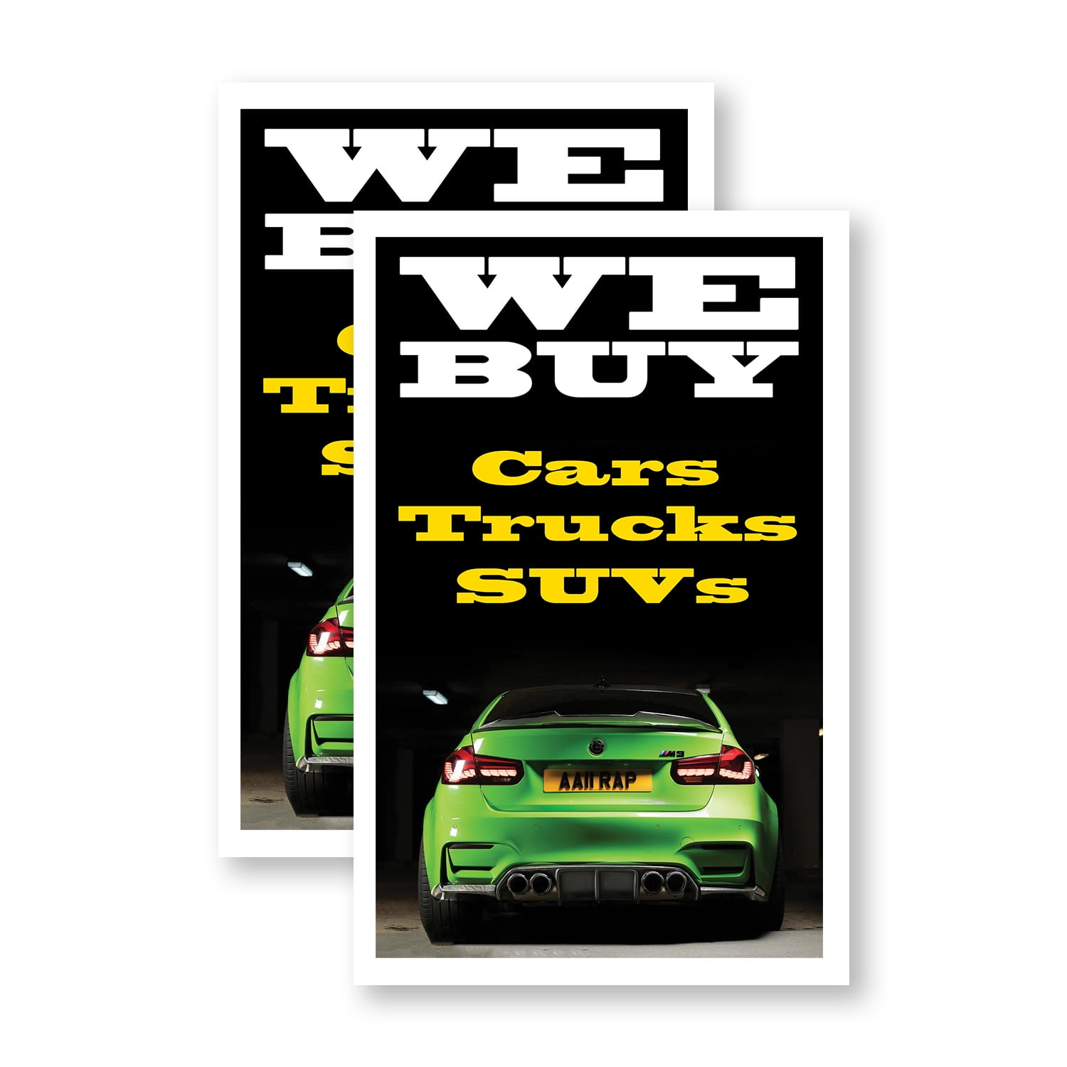 We Buy Cars Trucks & SUV (2-Pack) 24 Inch x 36 Inch Vinyl Decals | Sign ...