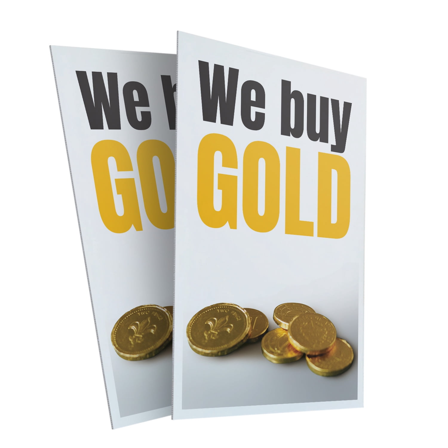 We Buy Gold (2-Pack) 24 Inch x 36 Inch Plastic Signs | Sign Insert 4mm ...