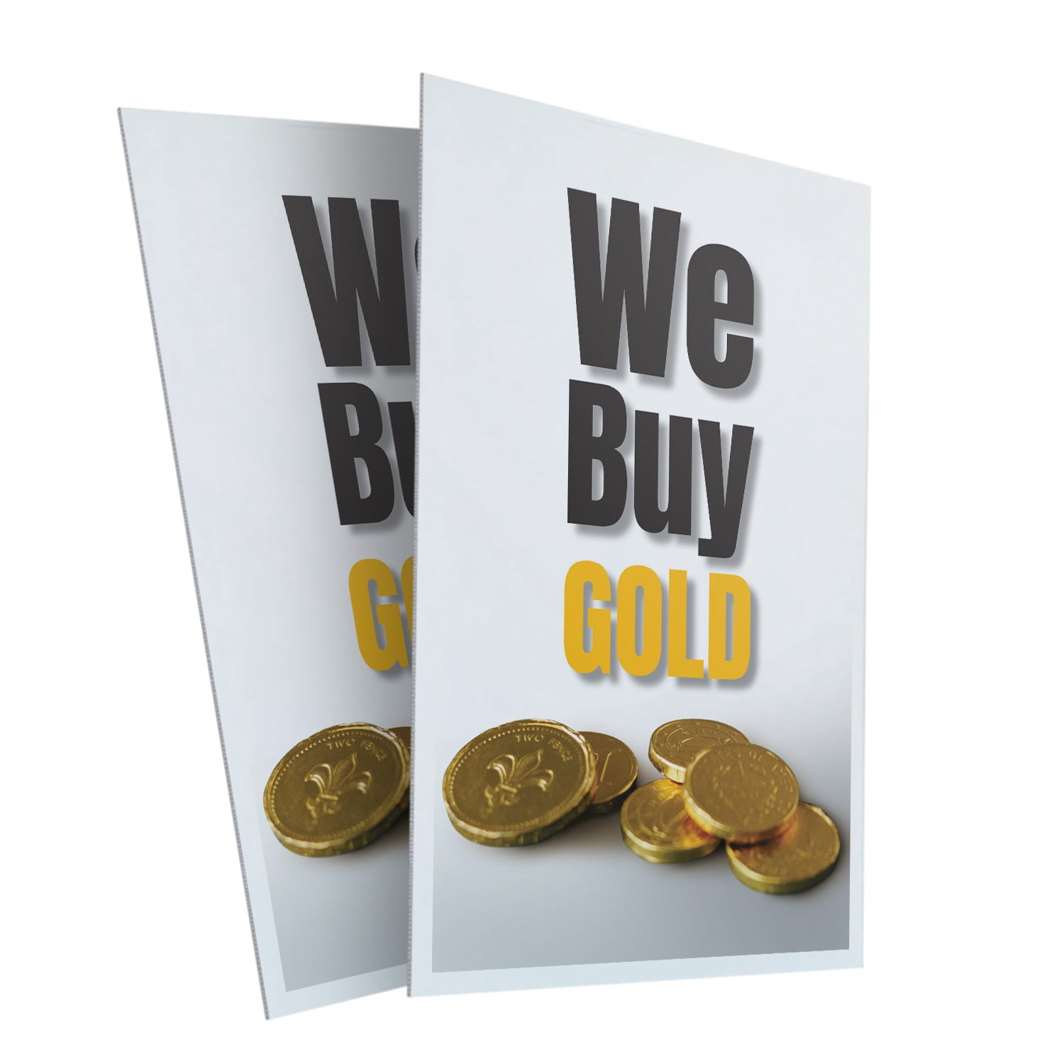 We Buy Gold Vertical (2-Pack) 24 Inch x 36 Inch Plastic Signs Sign ...