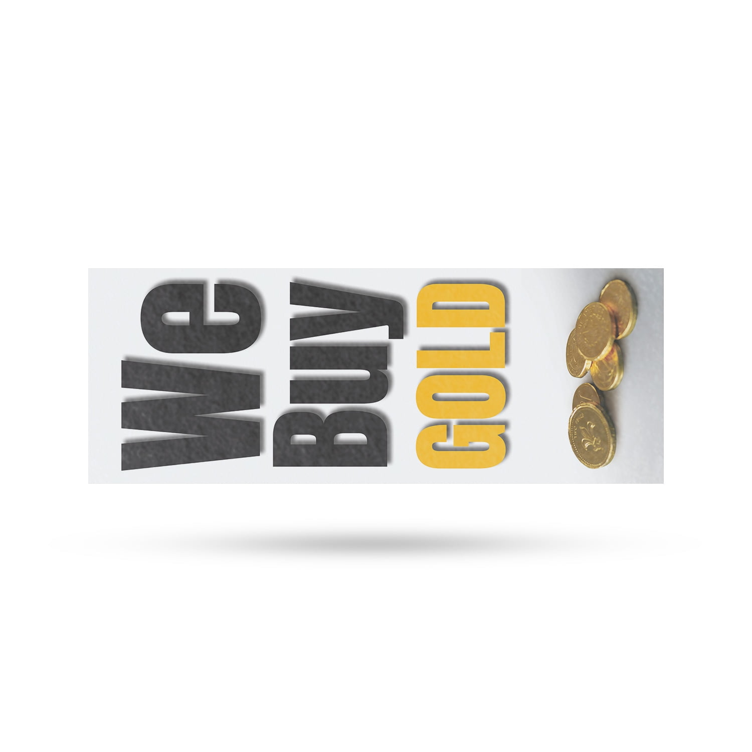 We Buy Gold Vertical Vinyl Decal 24 Inch x 9 Inch Weatherproof Heavy ...