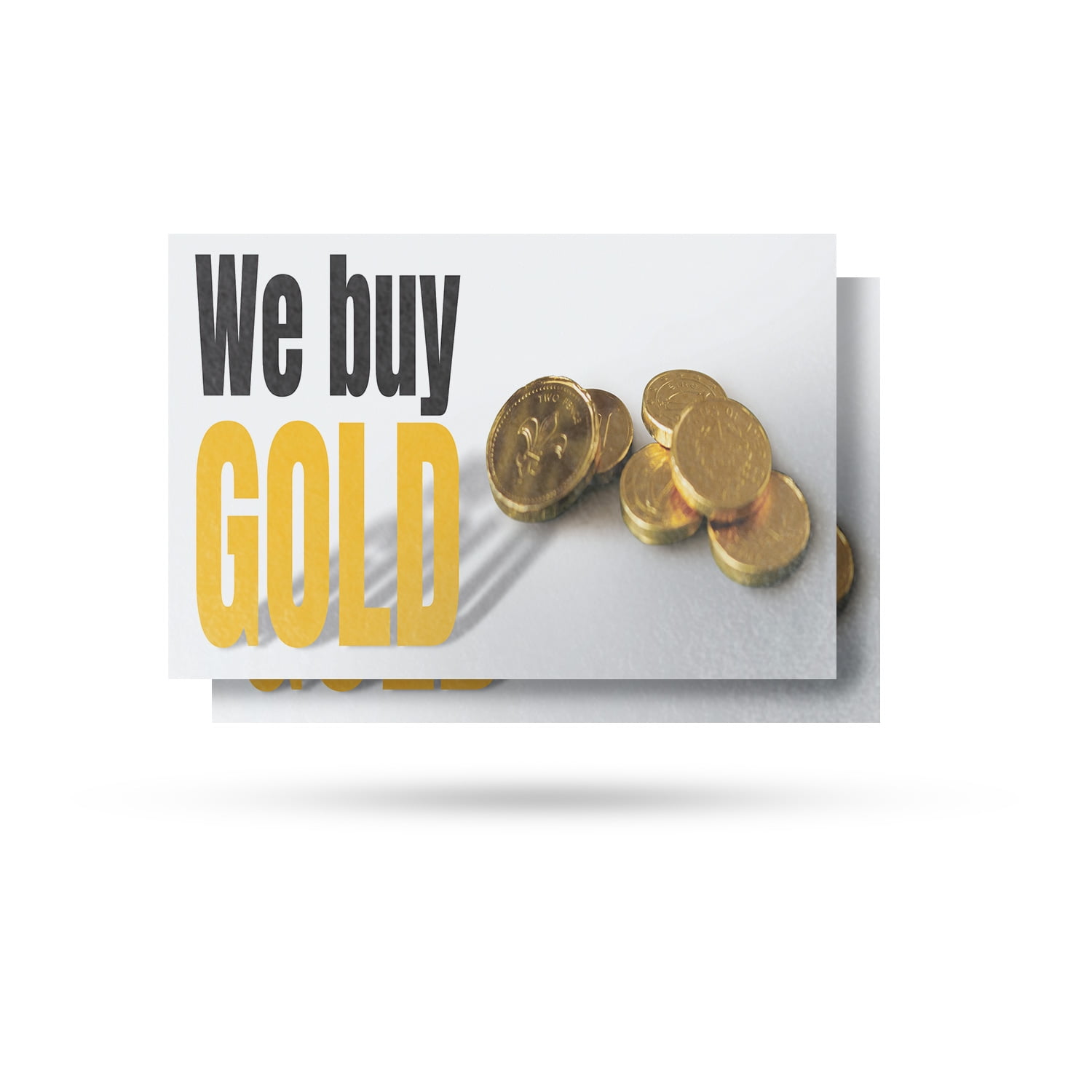 We Buy Gold Vinyl Decal 2 Pack of 24 Inch x 36 Inch Weatherproof Heavy ...