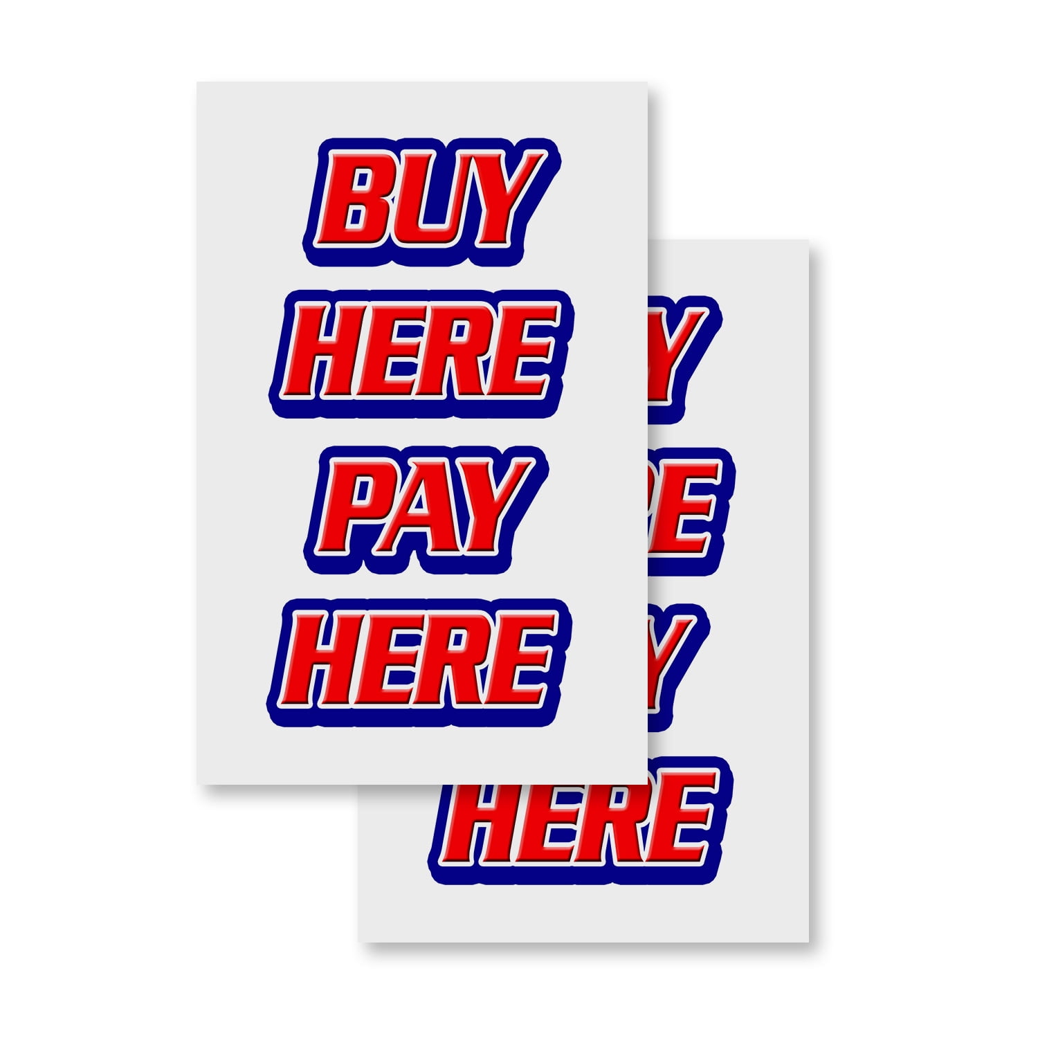 Buy Here Pay Here (2-PACK) 24" x 36" Vinyl Decals | Sign Insert Peel ...