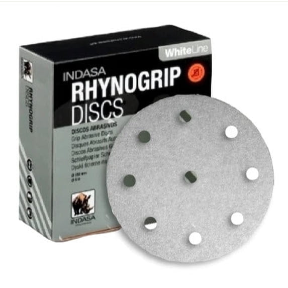 Buy Indasa 5" Rhynogrip White Line 9-Hole Vacuum Abrasive Sanding Discs ...