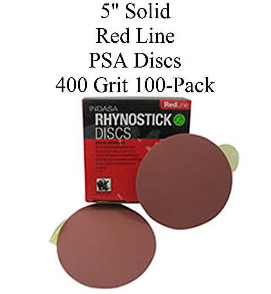 Buy Indasa 5-inch Rhynostick Red Line PSA Solid Sanding Discs – Grit ...