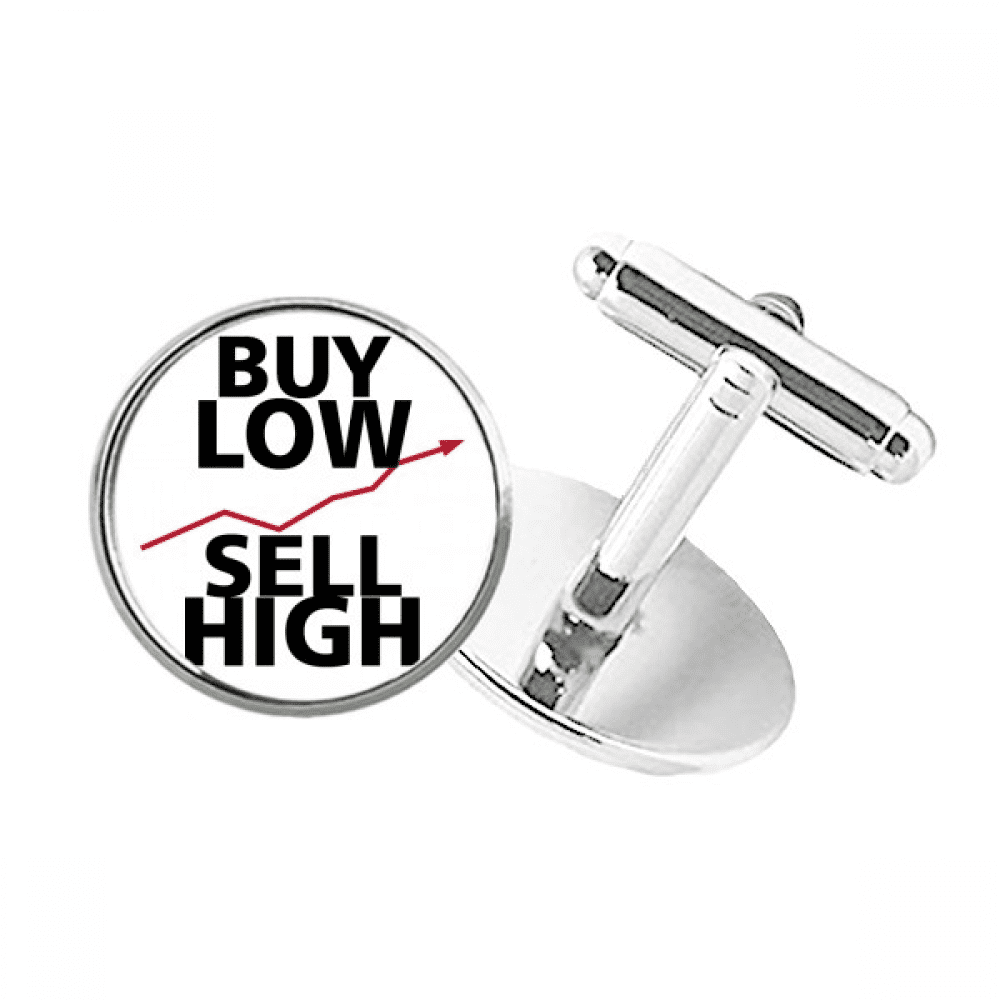 Buy Low Sell High Round Button Cuff Clip Stud Cufflinks - Walmart.com