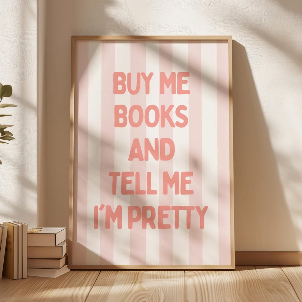Buy Me Books Print: Coquette Bookish Wall Art UNFRAMED PAPER POSTER ...