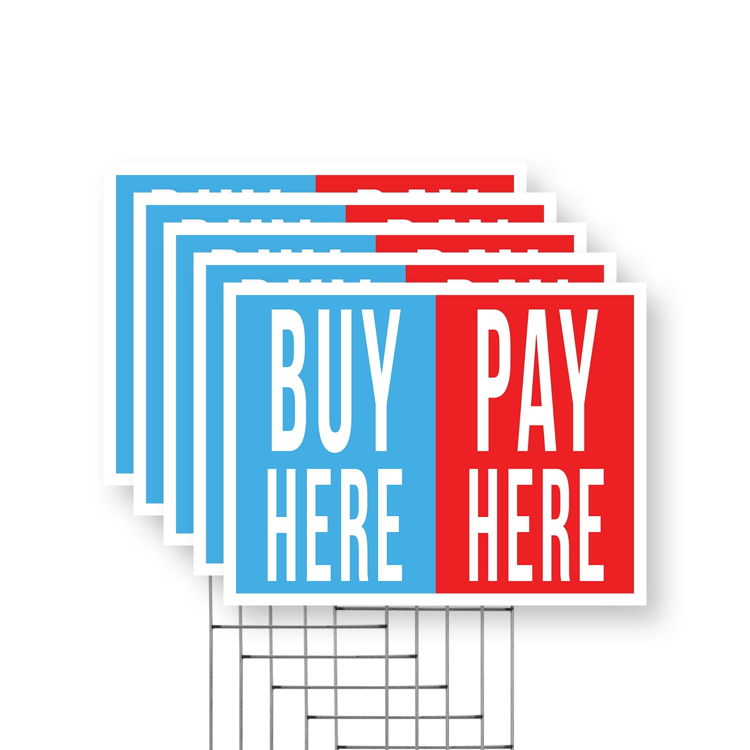 Buy Here Pay Here Yard Sign 5 Pack of 12 Inch x 16 Inch Single Sided ...