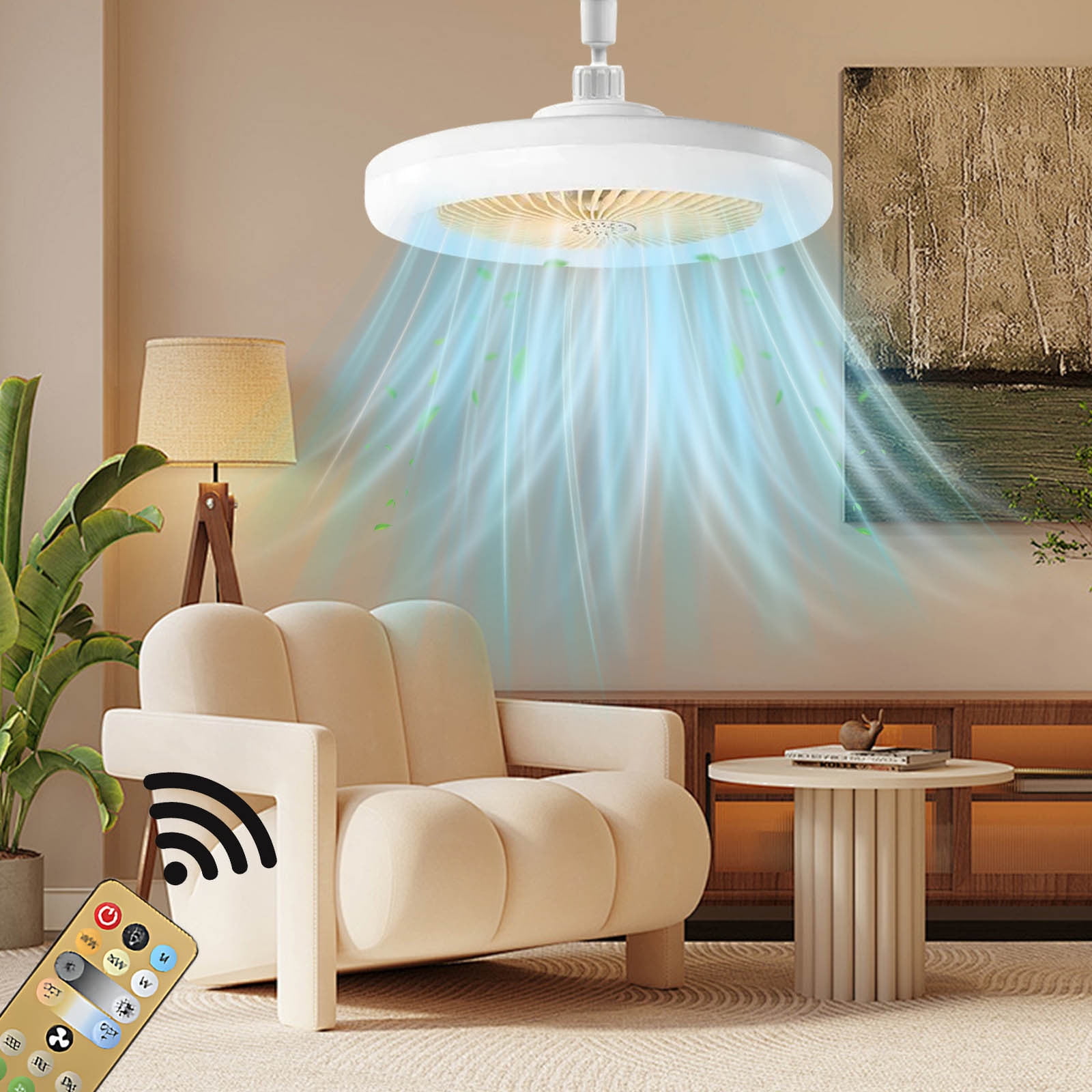 Buy More Save, E27 Ceiling Fan, Low Profile Hidden Fan, LED Ceiling ...