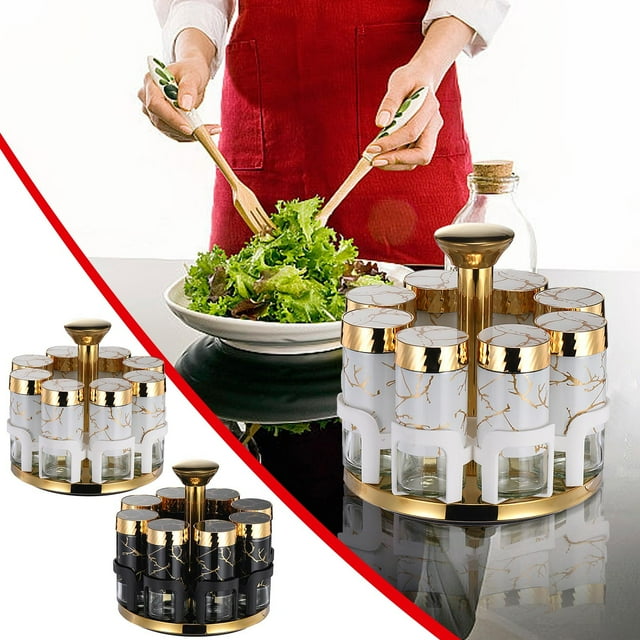 Buy More Save, Seasoning Bottle Set, Rotating Spice Jar, Glass ...