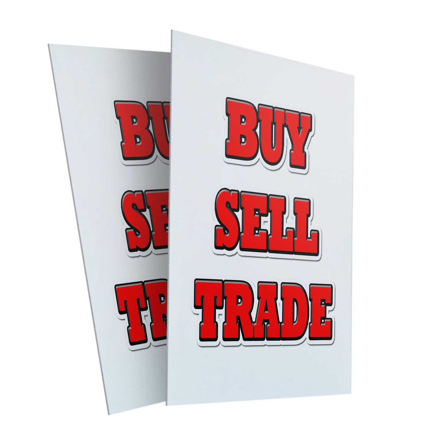 Buy Sell Trade (2-PACK) 24" x 36" Plastic Signs | Sign Insert 4mm ...