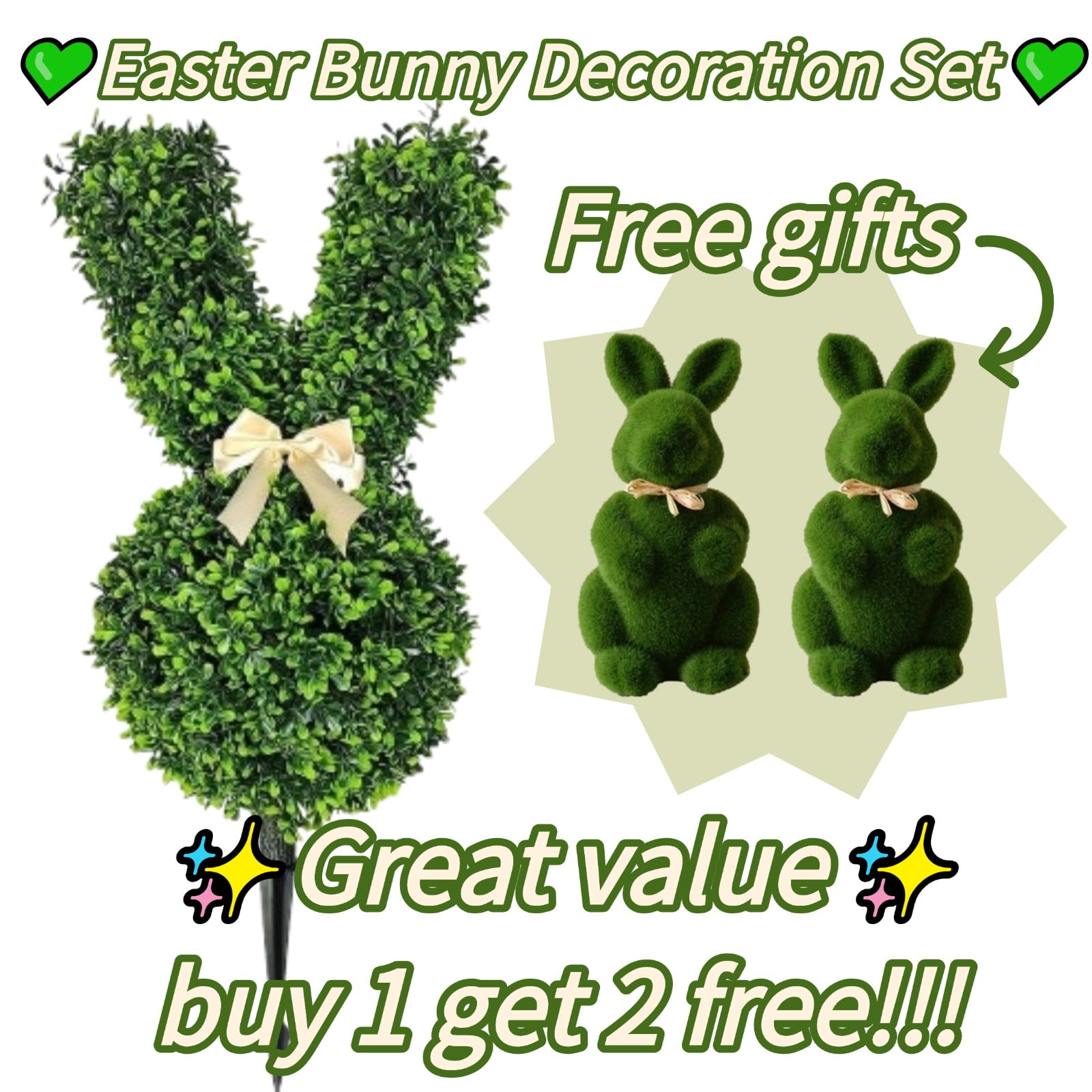 Buy one get two free, Little Rabbit is a gift! Rabbit Shaped Topiary ...