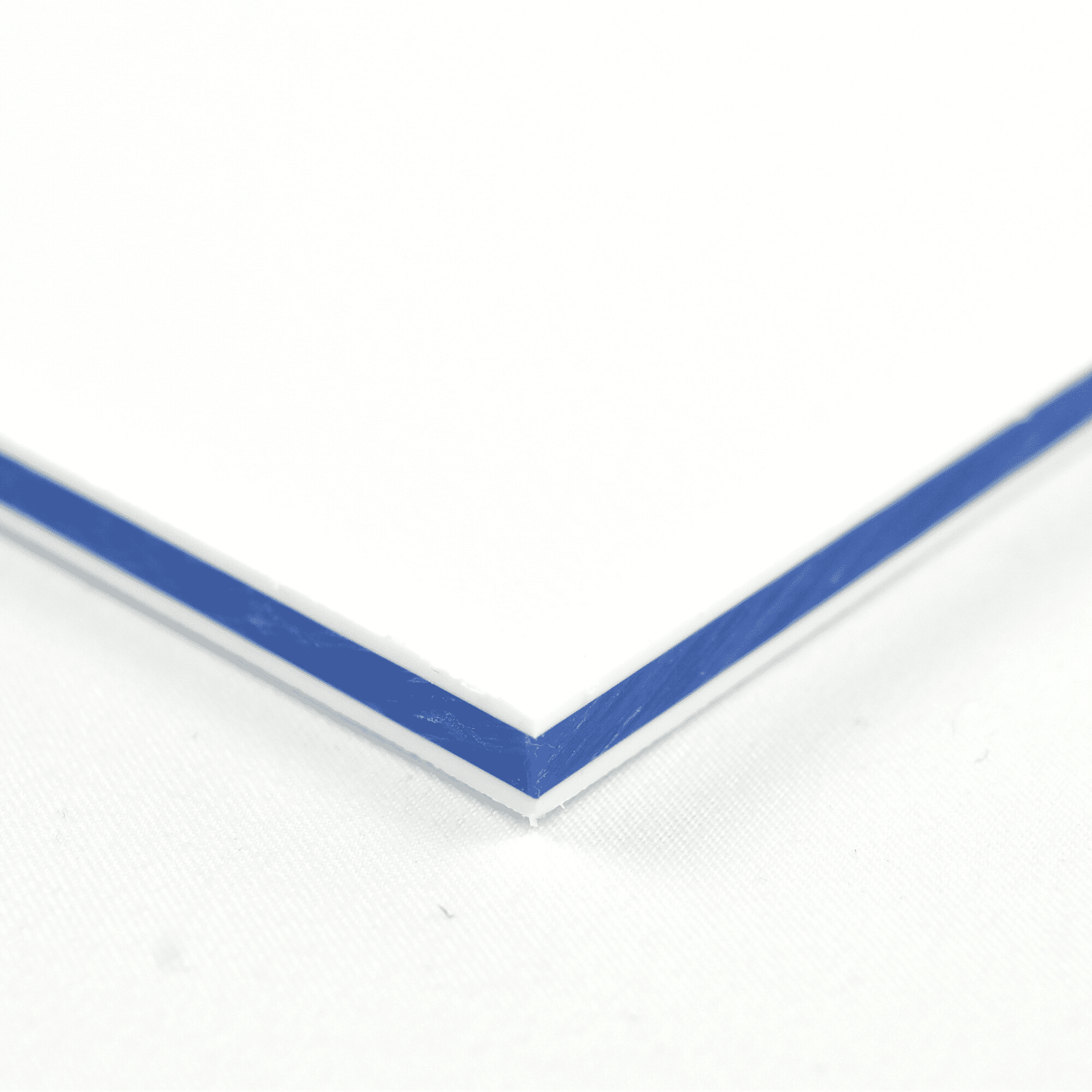 BuyPlastic King ColorCore Plastic Sheet 1/2" x 12" x 12" White-Blue ...