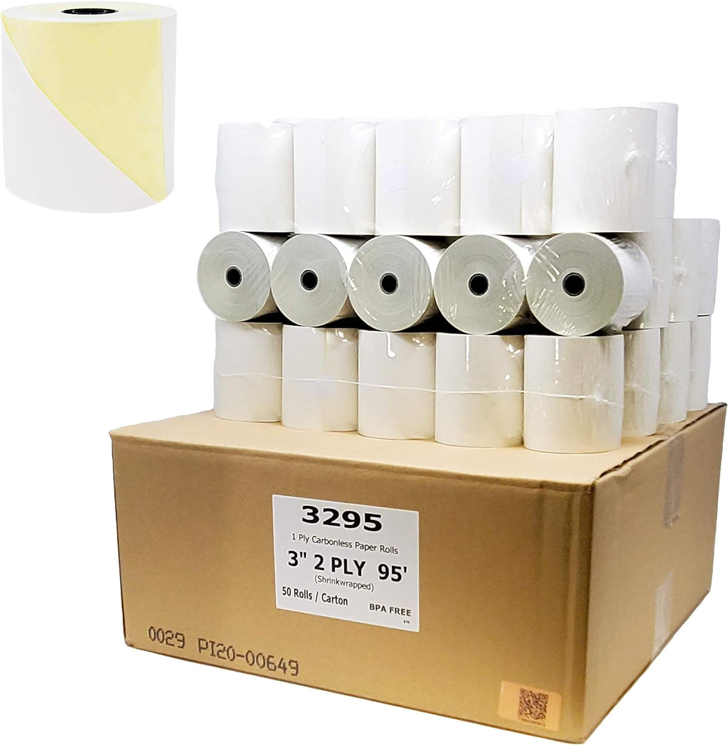 BuyRegisterRolls 2 Ply Carbonless Rolls (50 Rolls) 3 X 95 Feet ...