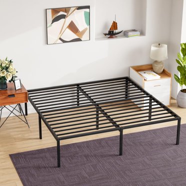 Woozuro Queen Size 18 inch Metal Bed Frame, Heavy Duty, No Box Spring ...