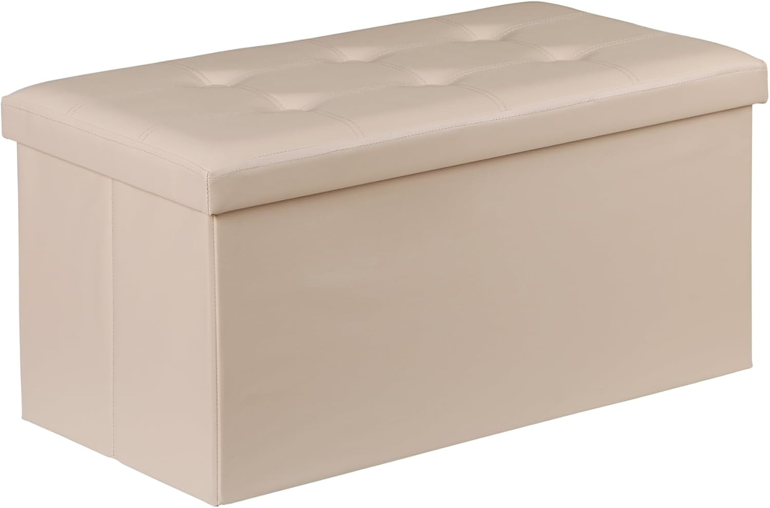 BuySphere 30 Inches Folding Storage Ottoman Bench, Faux Leather Storage ...