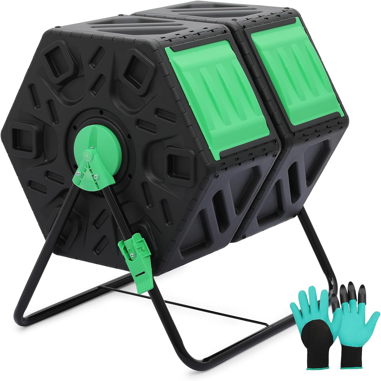 BuySphere 34 Gal Dual Chamber Compost Tumbler from BPA Free Material ...