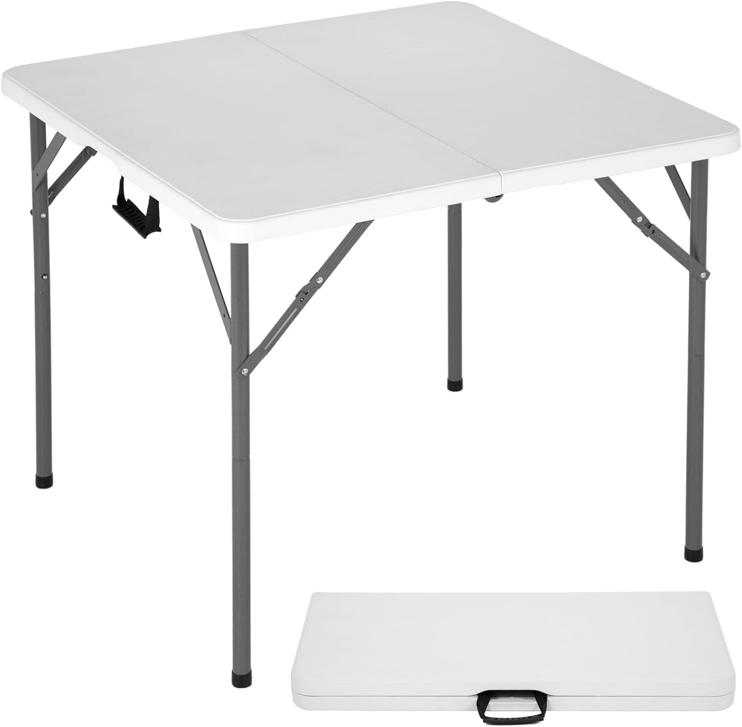 BuySphere 34" Square Plastic Folding Card Table, Portable Outdoor ...