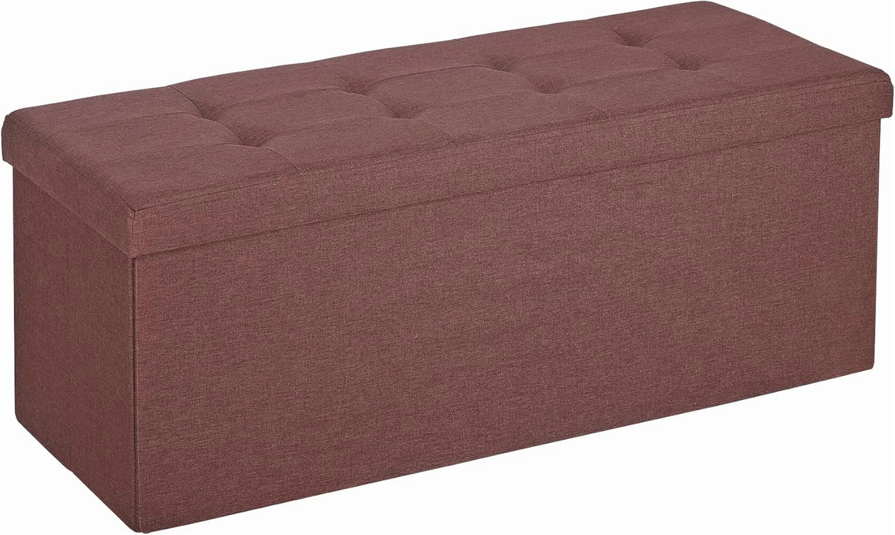 BuySphere 43Inches Storage Ottoman Bench, Folding Footrest Padded Seat ...