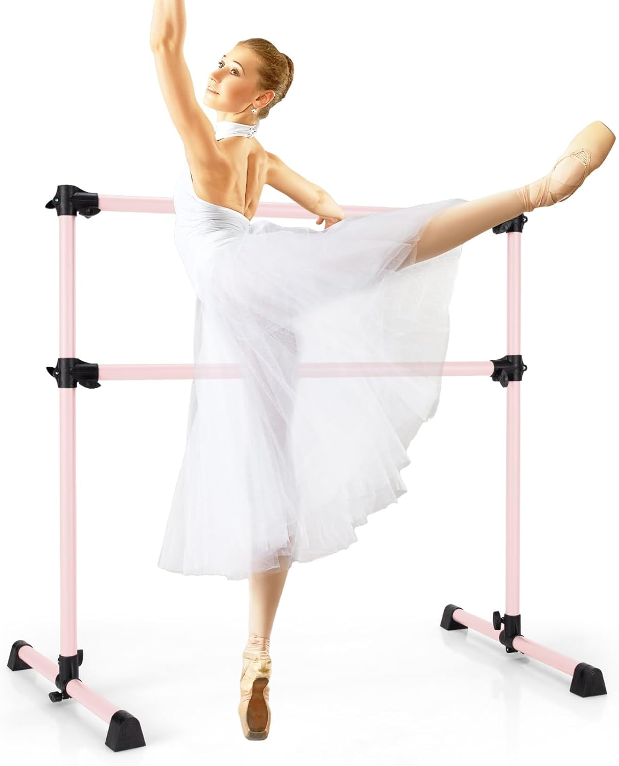 BuySphere 4FT Ballet Barre Portable, Freestanding Double Ballet Barre ...