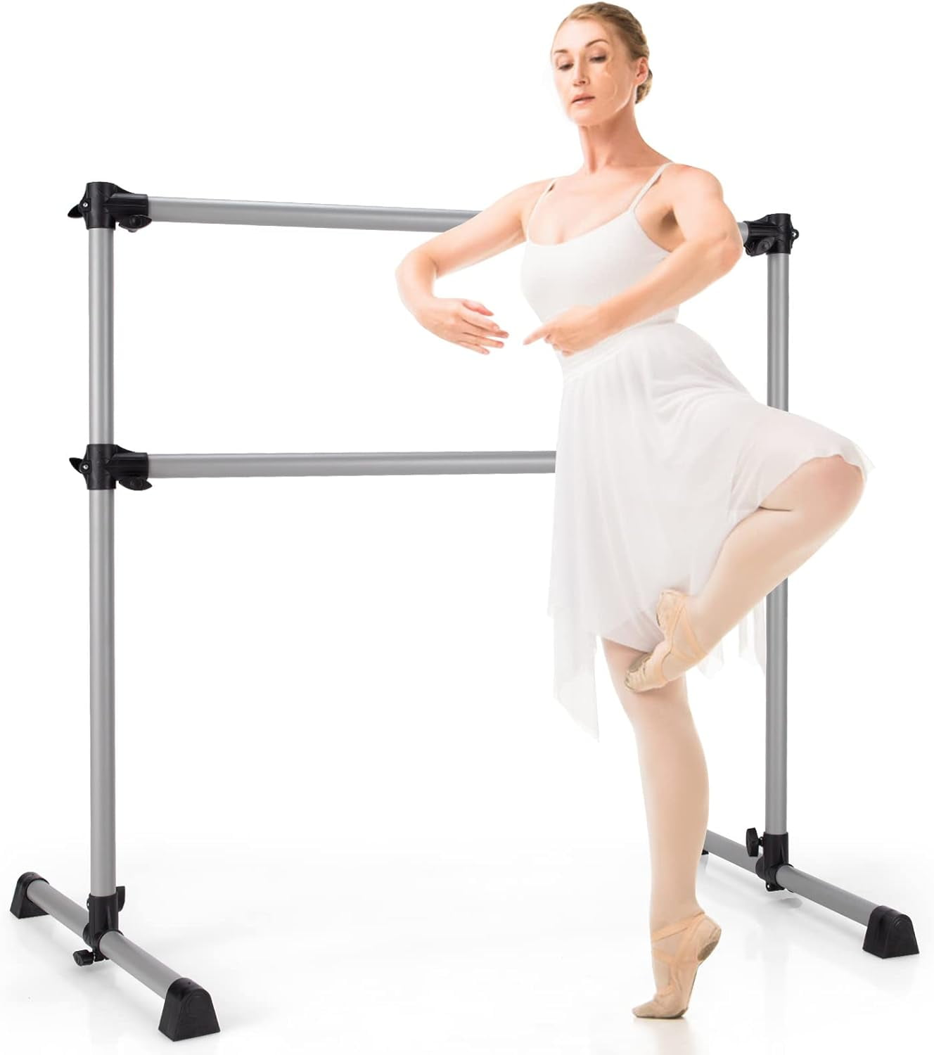BuySphere 4FT Ballet Barre Portable, Freestanding Double Ballet Barre ...