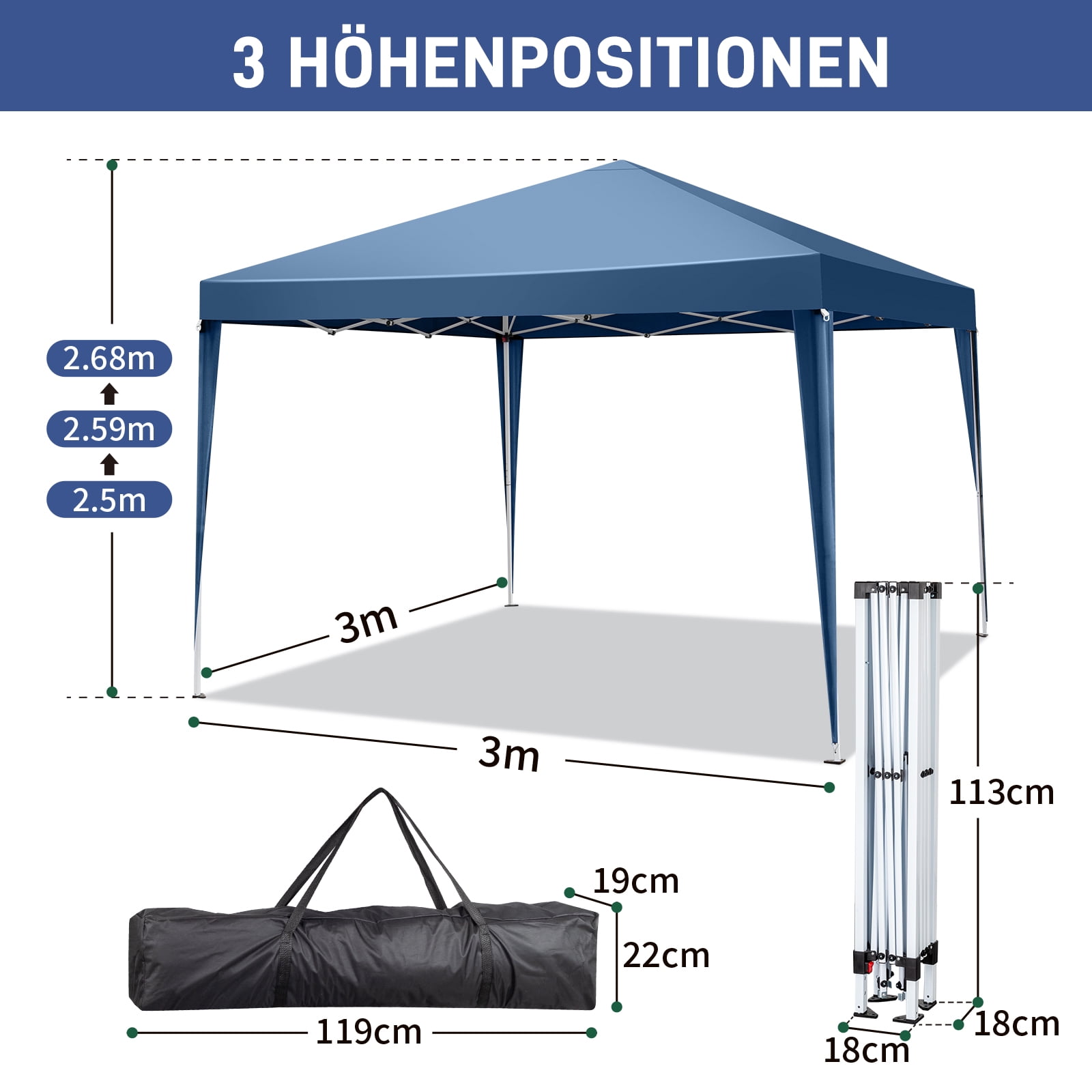 BuySphere 8X8'/10X10' ft Pop Up Canopy Tent, Outdoor Tent Canopy ...