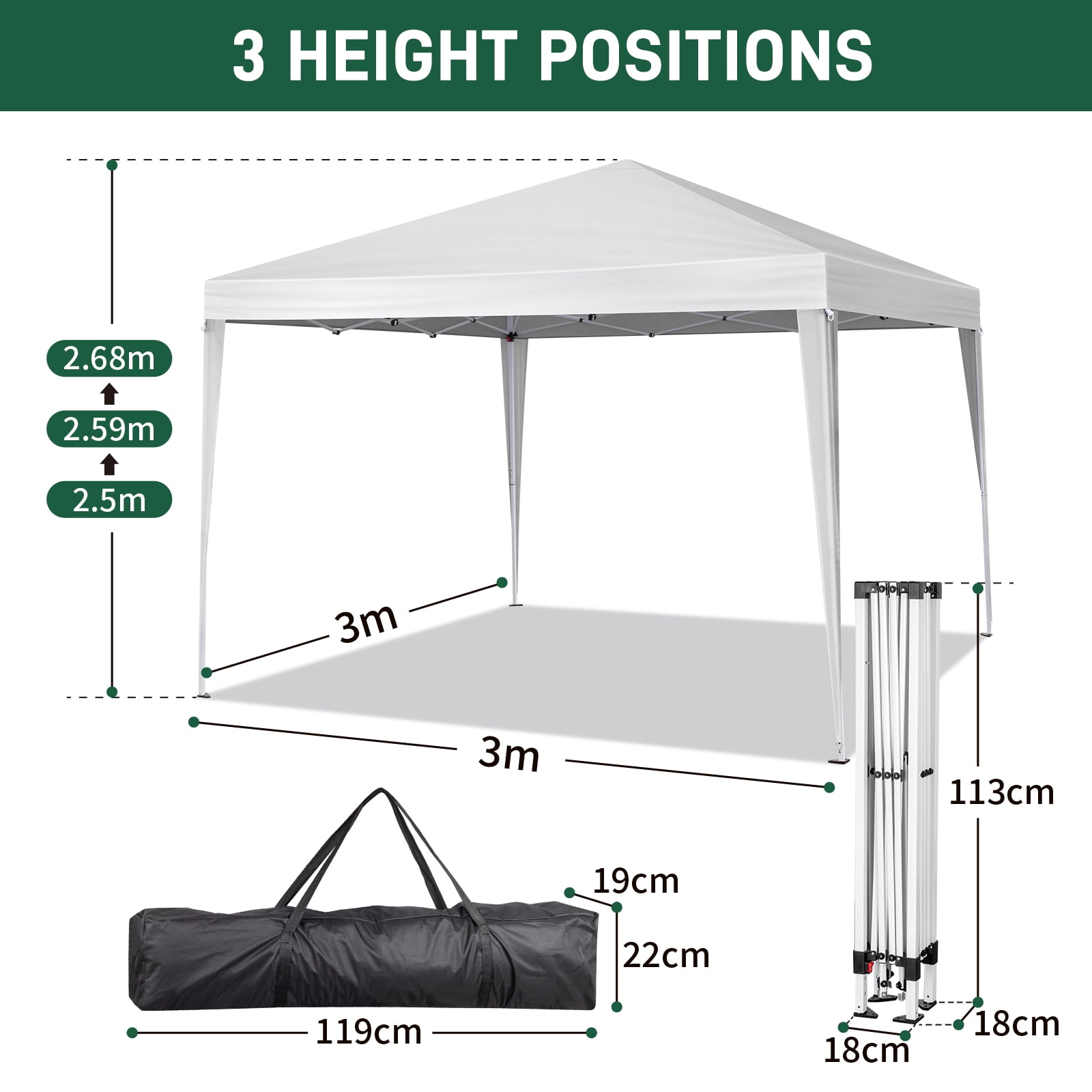 BuySphere 8X8'/10X10' ft Pop Up Canopy Tent, Outdoor Tent Canopy ...
