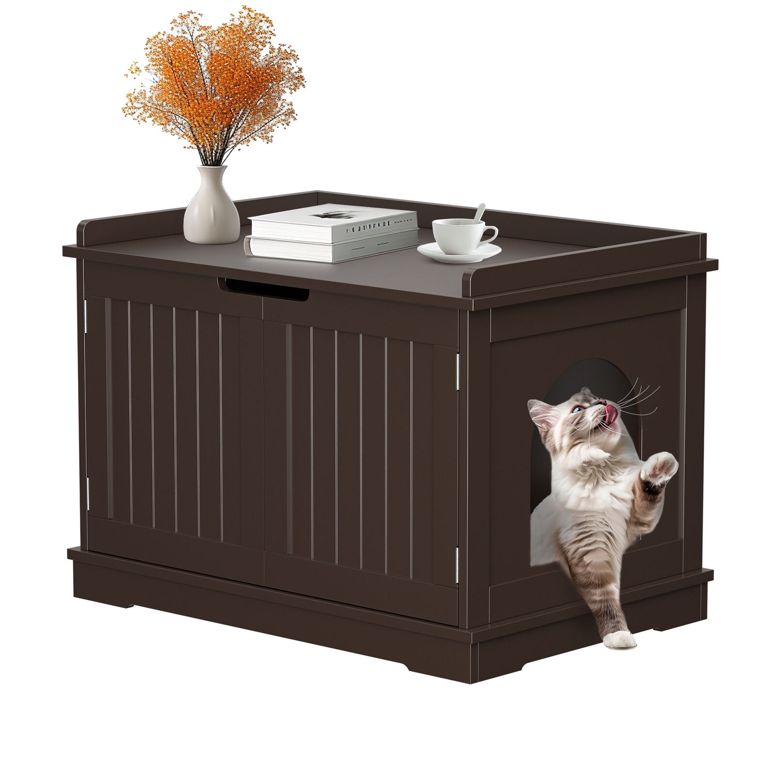 BuySphere Box Enclosure Extra Large Wooden Litter Box Furniture Hidden ...