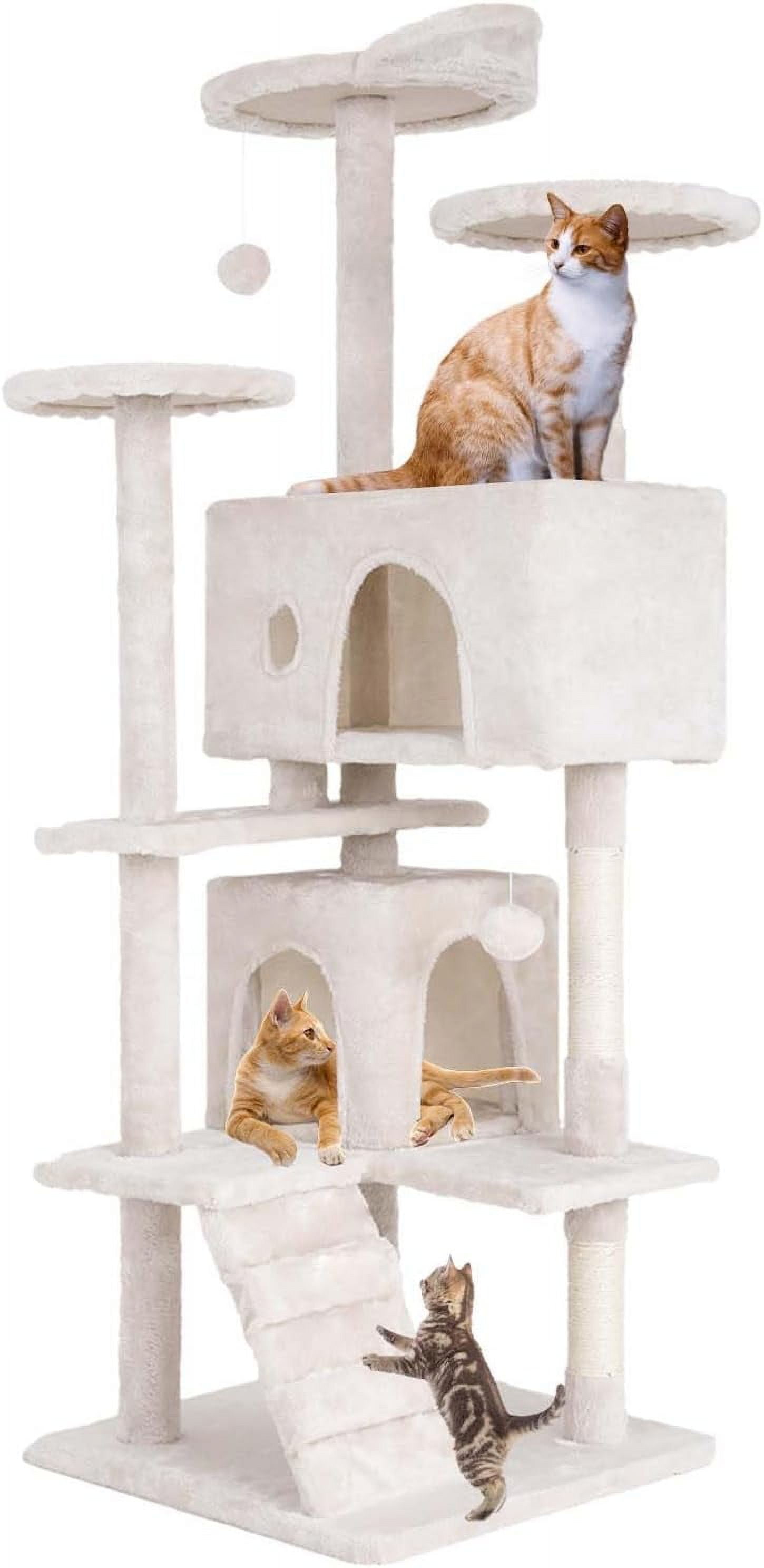 BuySphere Cat Tree 54 Inch Cat Tower Condo Cat House for Indoor Cats ...