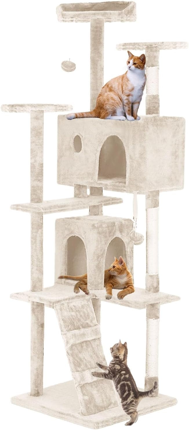 BuySphere Cat Tree 70 Inch Cat Tower Condo Cat House for Indoor Cats ...