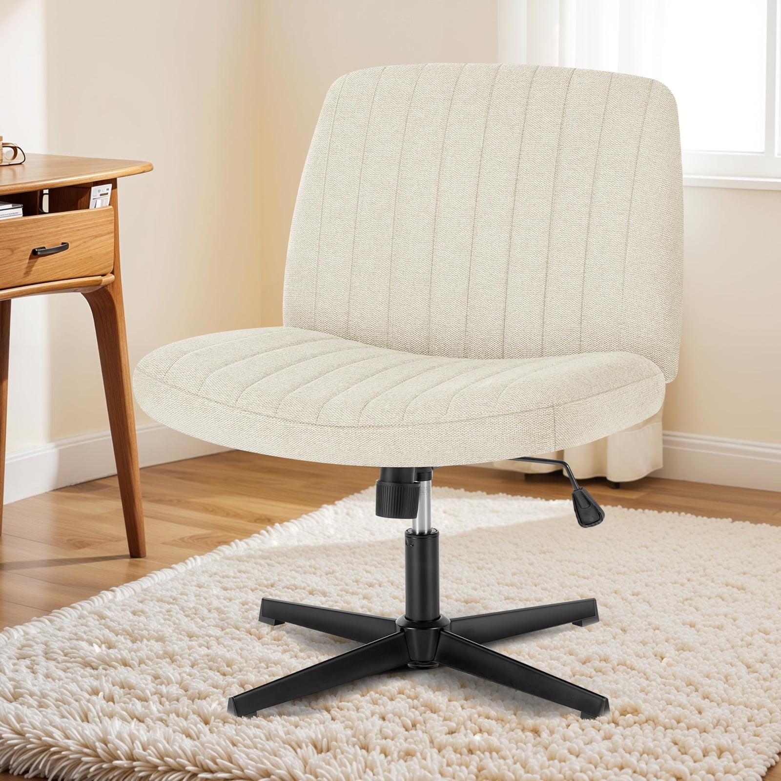 BuySphere Criss Cross Chair Legged, Armless Office Wide Desk Chair No ...