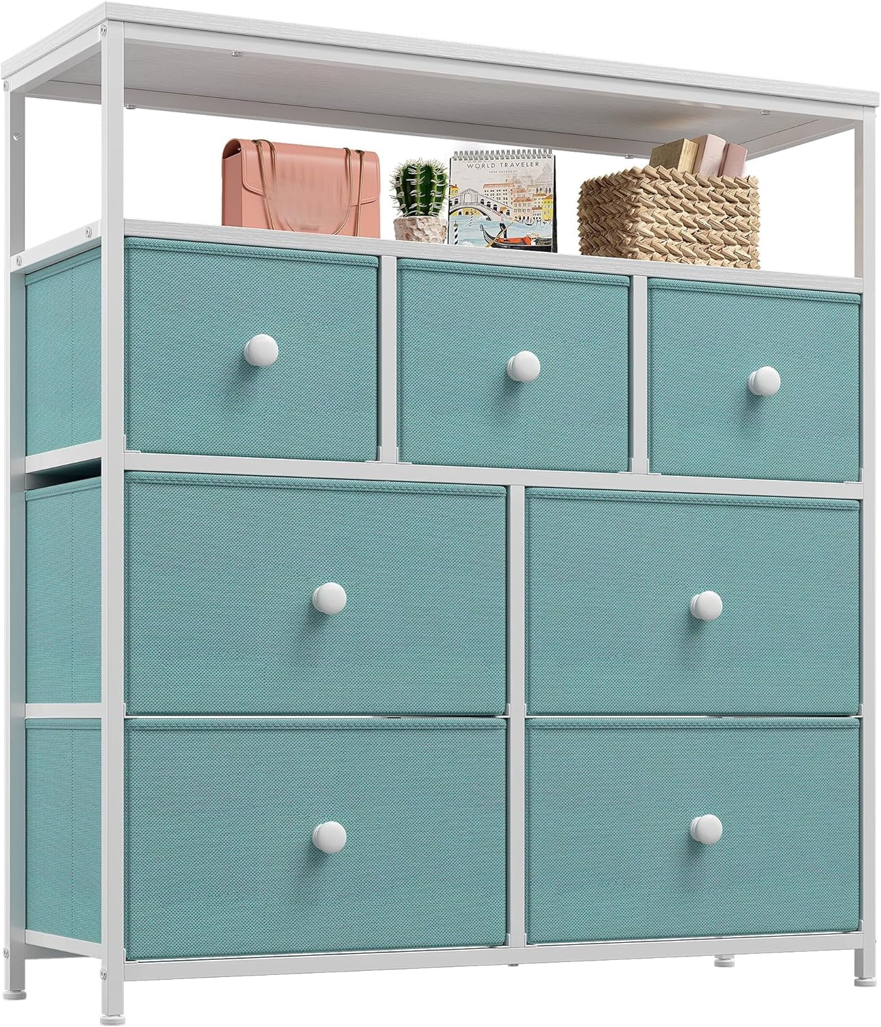 BuySphere Dresser for Bedroom with 7 Drawers, Purple Dressers & Chests ...