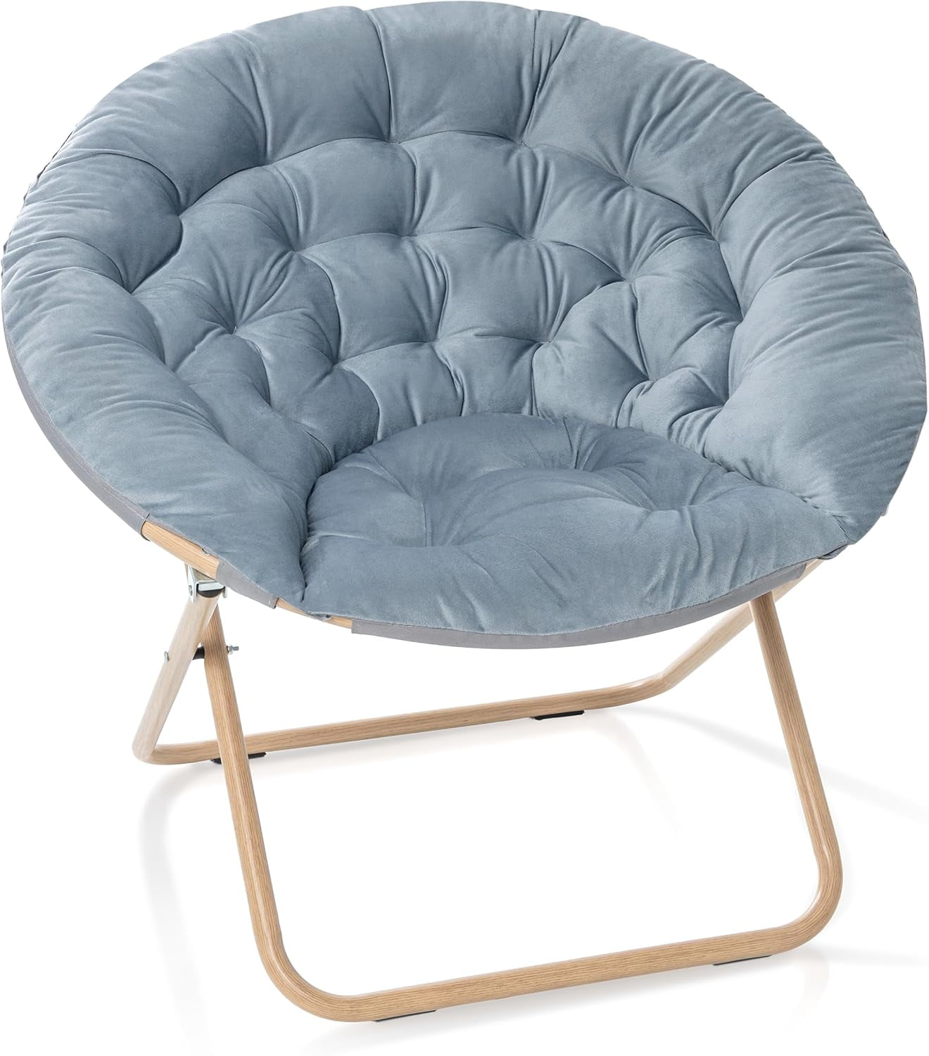 BuySphere Faux Fur Saucer Chair, Foldable Comfy Bedroom Chair, Cozy ...