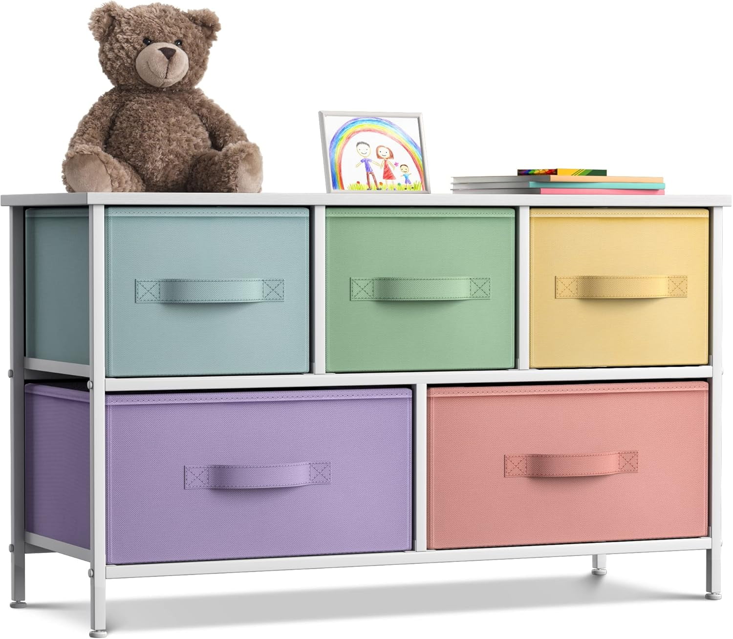 BuySphere Kids Dresser with 5 Drawers - Storage Chest Organizer Unit ...
