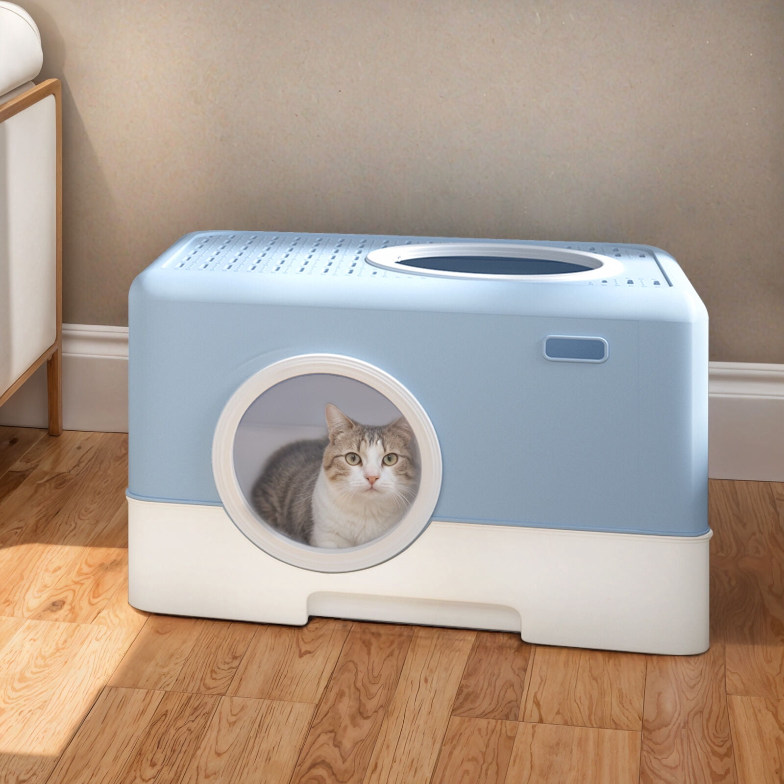 BuySphere Large Enclosed Cat Litter Box with Lid Cover, Hooded Odorless ...