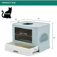 PawHut Small Kitty Plastic Litter Box with Lid, Scoop, Filter, and Mat ...
