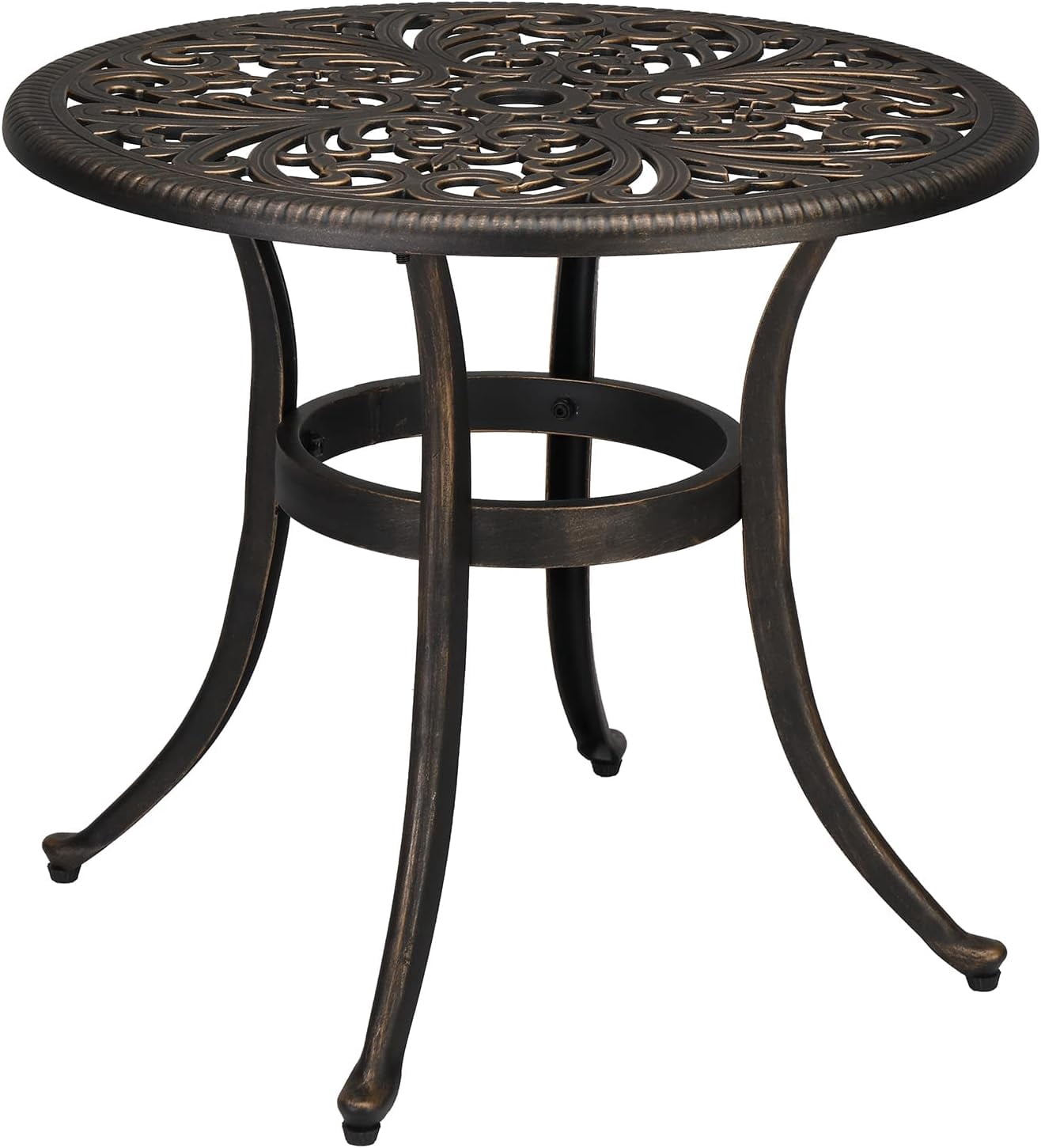BuySphere Patio Side Table, 23.6in Outdoor Round Cast Aluminum Bistro ...