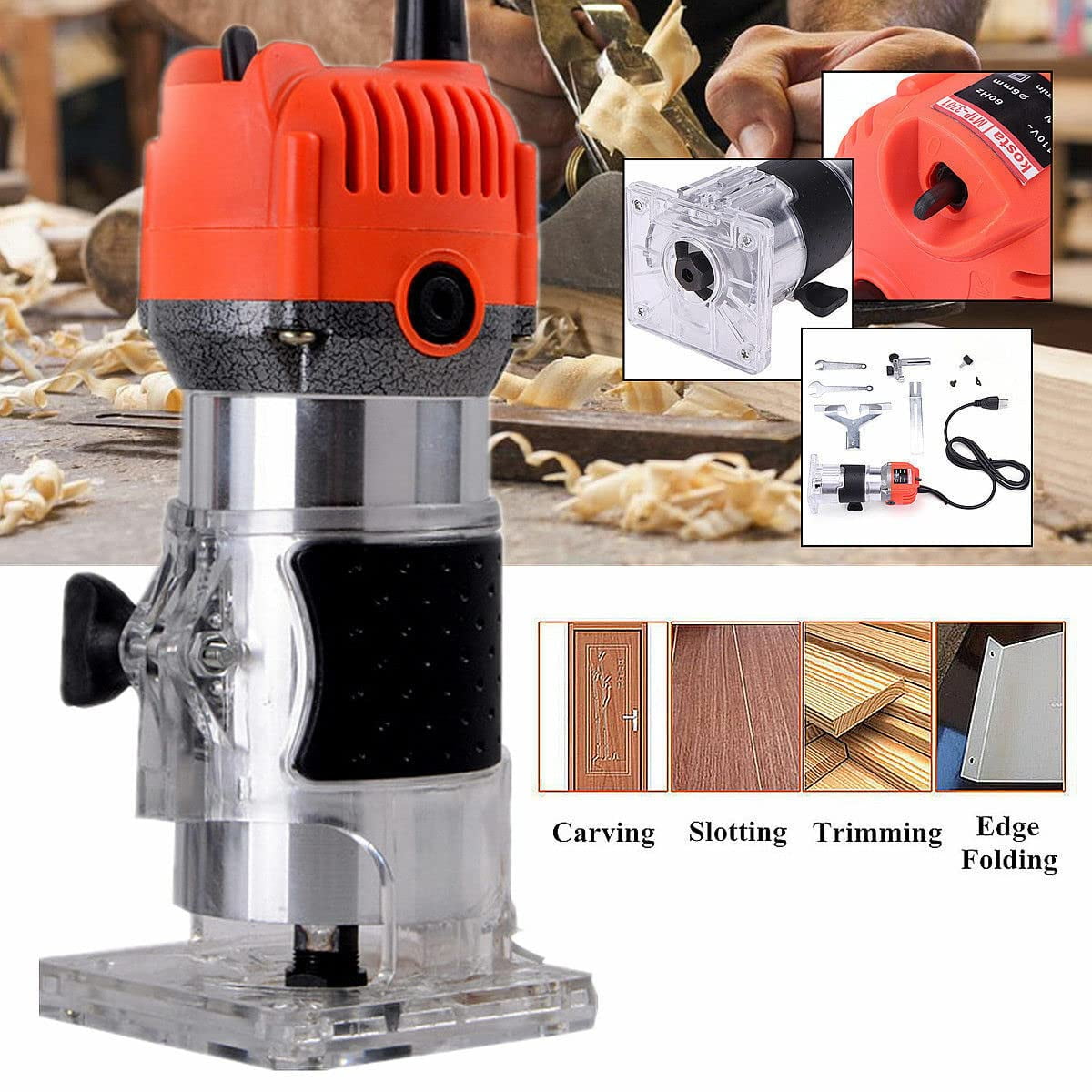 BuyWeek 30000RPM Electric Woodworking Router, 110V, 30000 RPM - Walmart.com