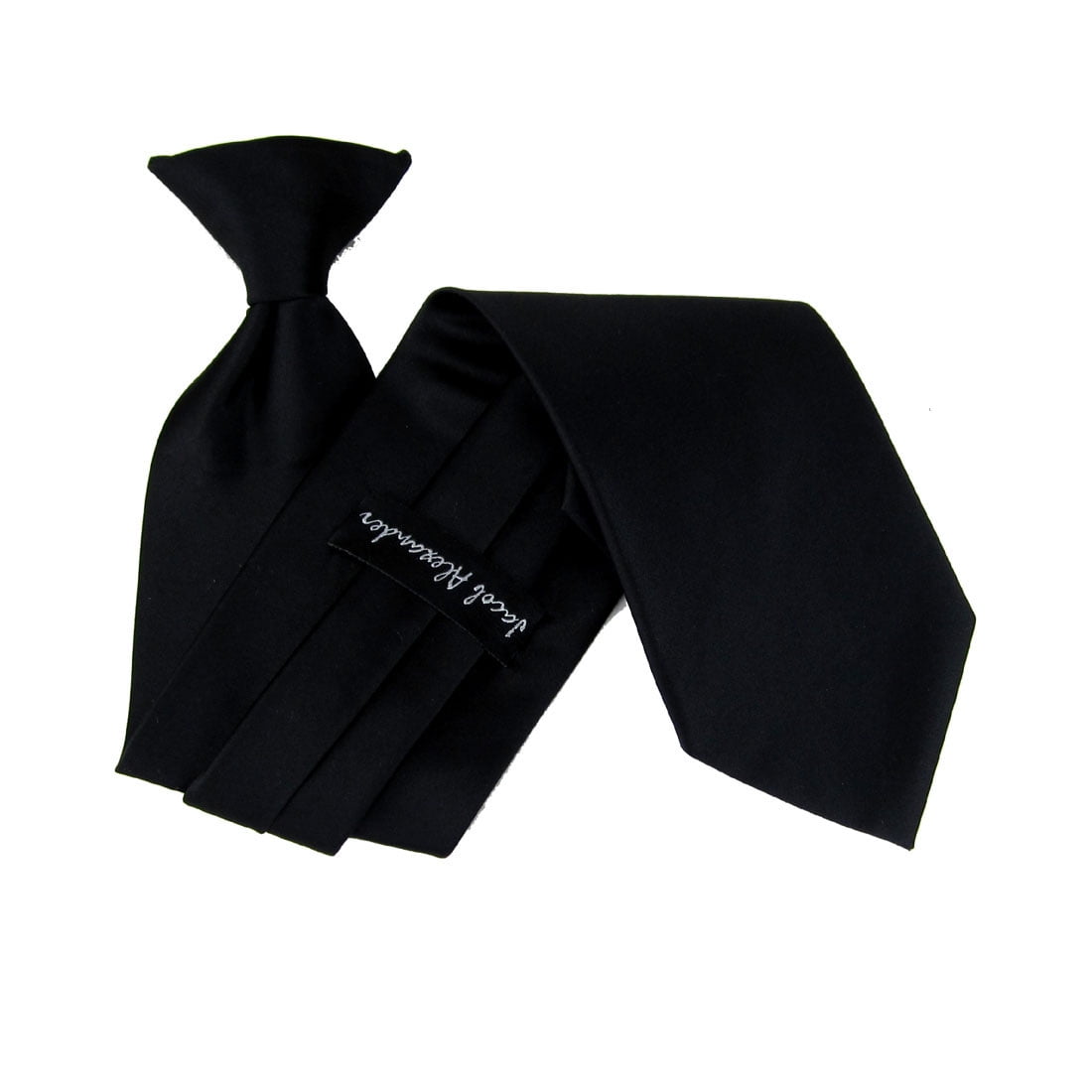 BuyYourTies Men's Solid Black Clip On Tie ‚Äì 19.75inches Long and 3 ...