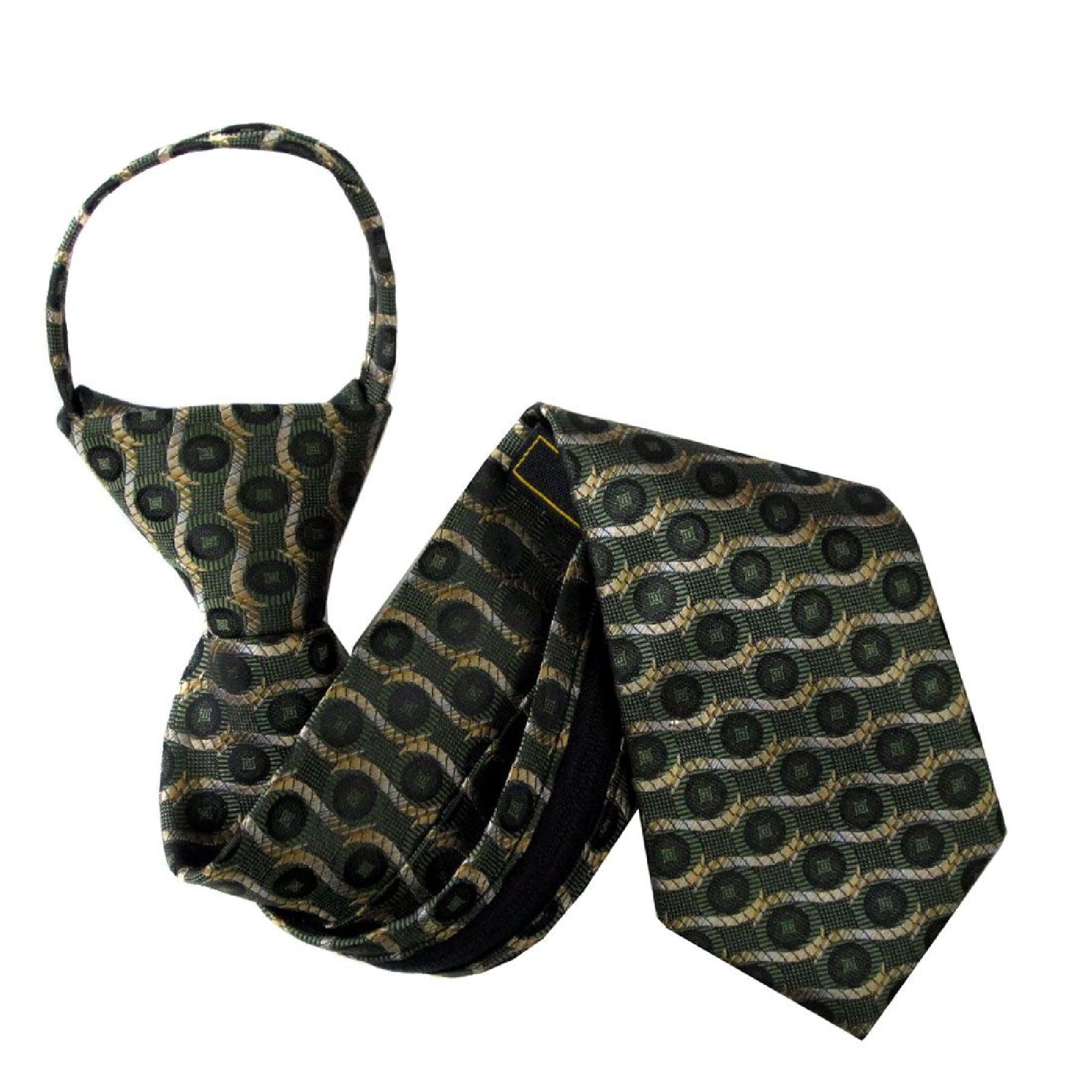 BuyYourTies - Olive - Brown Boys 11 inch Zipper Necktie - Walmart.com