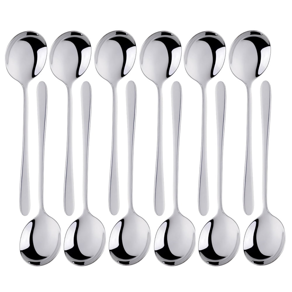 Buyer Star Stainless Steel Soup Spoons Set of 12, 7.4 inch Deep Heavy ...